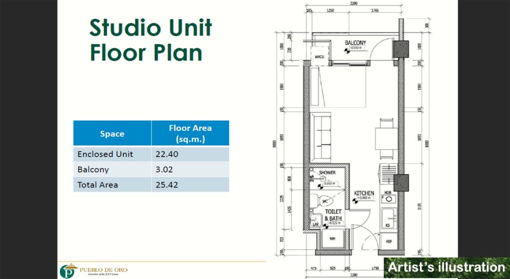 studio unit floor plan | CDO Property